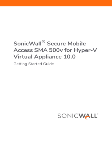 Sonicwall SMA 500v Getting Started Guide | Manualzz