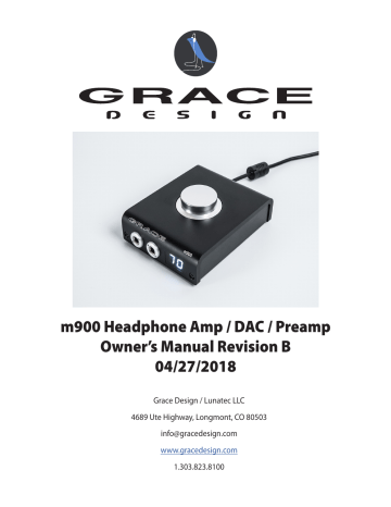 Grace Design m900 Owner’s Manual | Manualzz