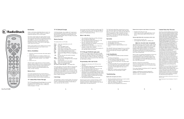 Radio Shack Remote Control El manual del propietario | Manualzz