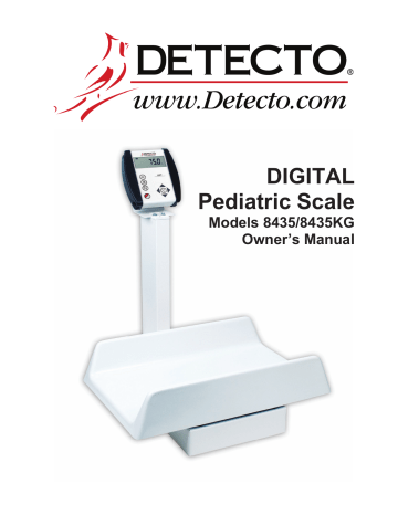Detecto 8435/8435KG Pediatric Scale Owner's Manual | Manualzz
