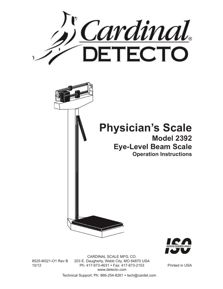 Detecto 2392 User manual | Manualzz