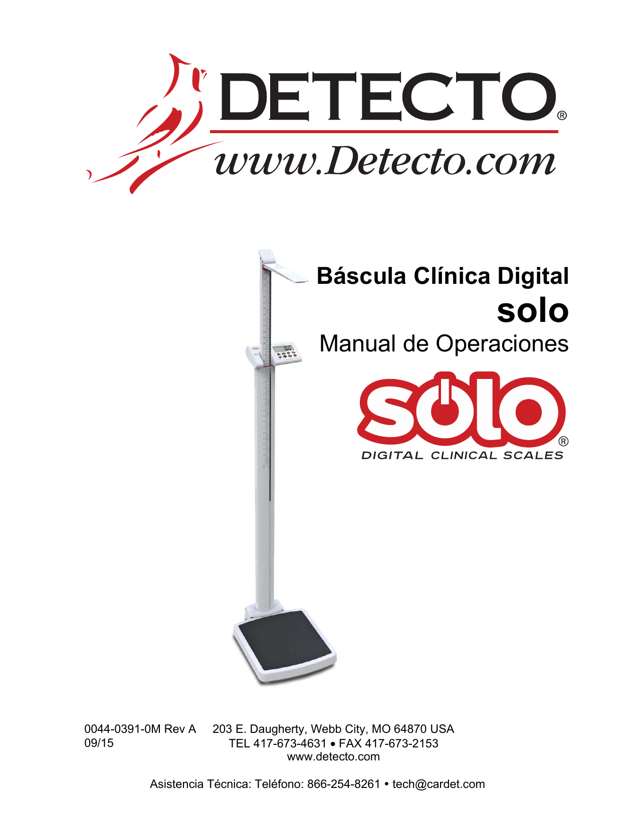 Detecto solo® Manual de usuario | Manualzz