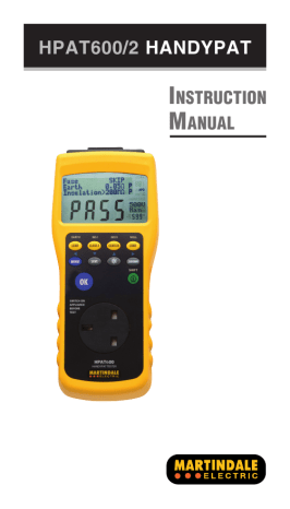 Martindale HPAT600/2 Advanced Rechargeable PAT Tester Manual | Manualzz
