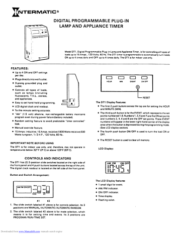 Intermatic DT1 User Manual | Manualzz