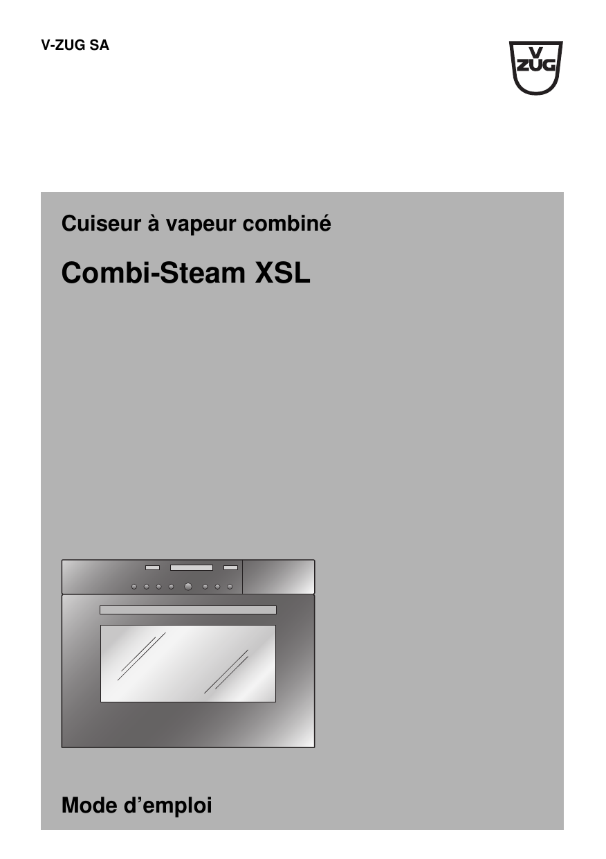 V-ZUG 864 Combi-Steam XSL Export Mode d'emploi | Manualzz
