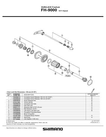 Shimano FH-9000 Freehub Exploded View | Manualzz