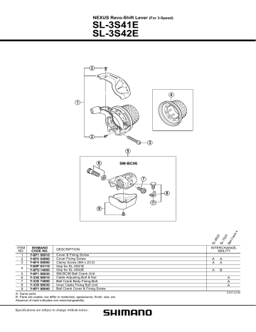 Shimano SM-BC06 Komponen Kecil Exploded View | Manualzz