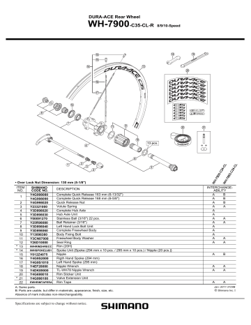 Shimano WH-7900-C35 Roda Exploded View | Manualzz