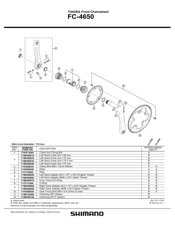 Shimano FC-4650 Set Engkol Exploded View | Manualzz