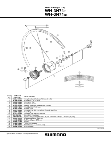 Shimano WH-3N71-T Roda Exploded View | Manualzz