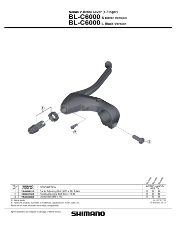 Shimano BL-C6000 Tuas Rem Exploded View | Manualzz