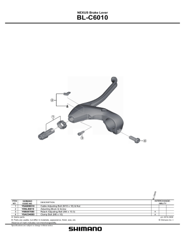 Shimano BL-C6010 Tuas Rem Exploded View | Manualzz