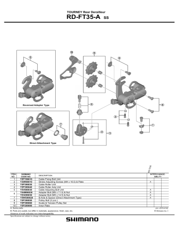 Shimano RD-FT35-A Pemindah Gigi Belakang Exploded View | Manualzz
