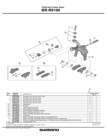 Shimano BR-R9100 Rem Kaliper Exploded View | Manualzz