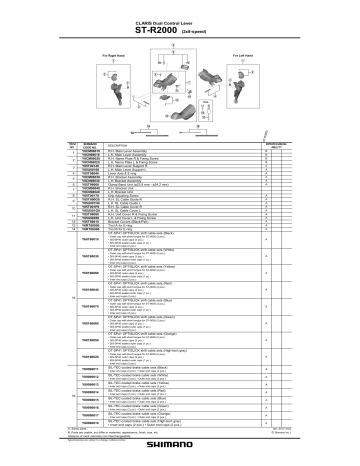 Shimano ST-R2000 Tuas Perpindahan/Rem Exploded View | Manualzz