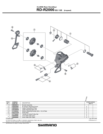 Shimano RD-R2000 Pemindah Gigi Belakang Exploded View | Manualzz