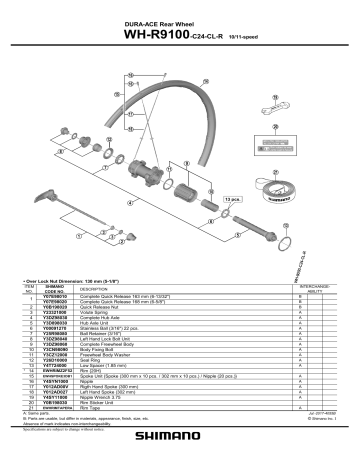 Shimano WH-R9100-C24-CL Roda Exploded View | Manualzz