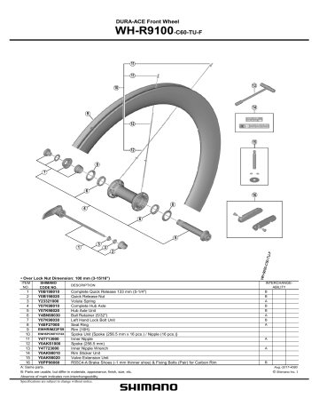 Shimano WH-R9100-C60-TU Roda Exploded View | Manualzz