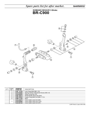 Shimano BR-C900 V-BRAKE Exploded View | Manualzz