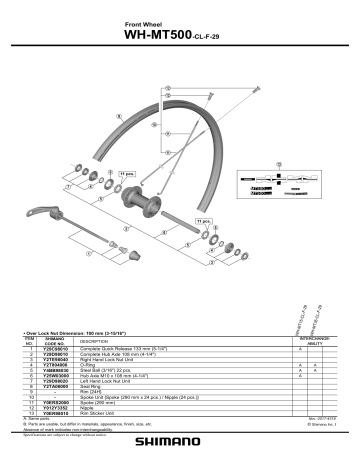Shimano WH-MT500 Roda Exploded View | Manualzz