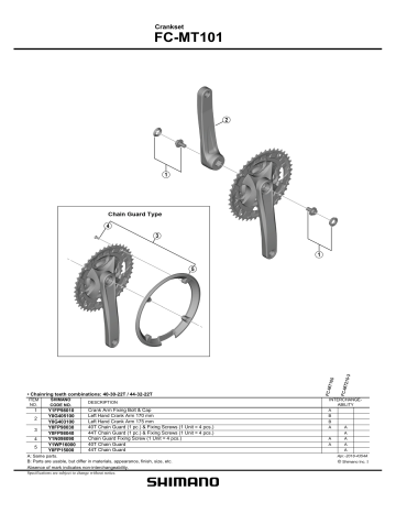 Shimano FC-MT101 Set Engkol Exploded View | Manualzz