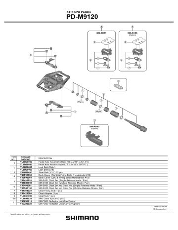 Shimano SM-PD60 Pedal (Click'R) Exploded View | Manualzz