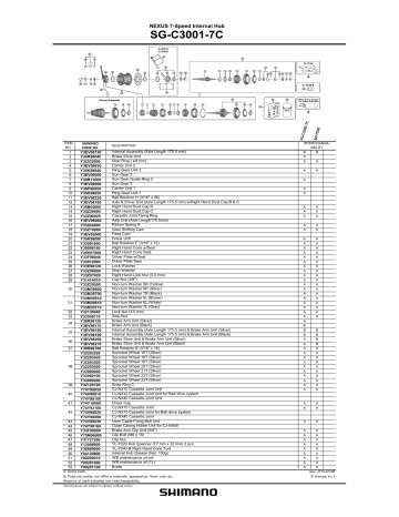 Shimano SG-C3001-7C Hub Gigi Internal Exploded View | Manualzz