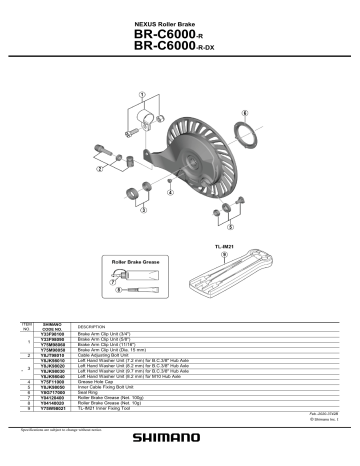 Shimano BR-C6000 Rem Teromol Exploded View | Manualzz
