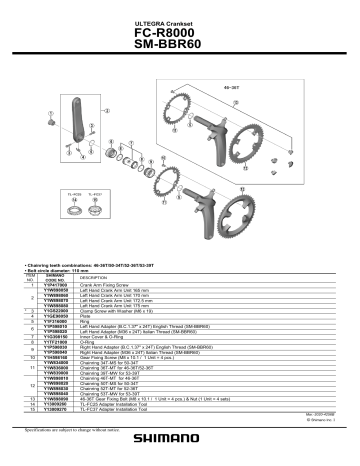 Shimano SM-BBR60 Braket Bawah Exploded View | Manualzz