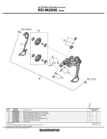 Shimano RD-M2000 Pemindah Gigi Belakang Exploded View | Manualzz