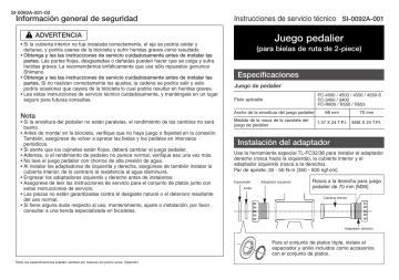 Shimano FC-R553 Juego de bielas Manual de usuario | Manualzz