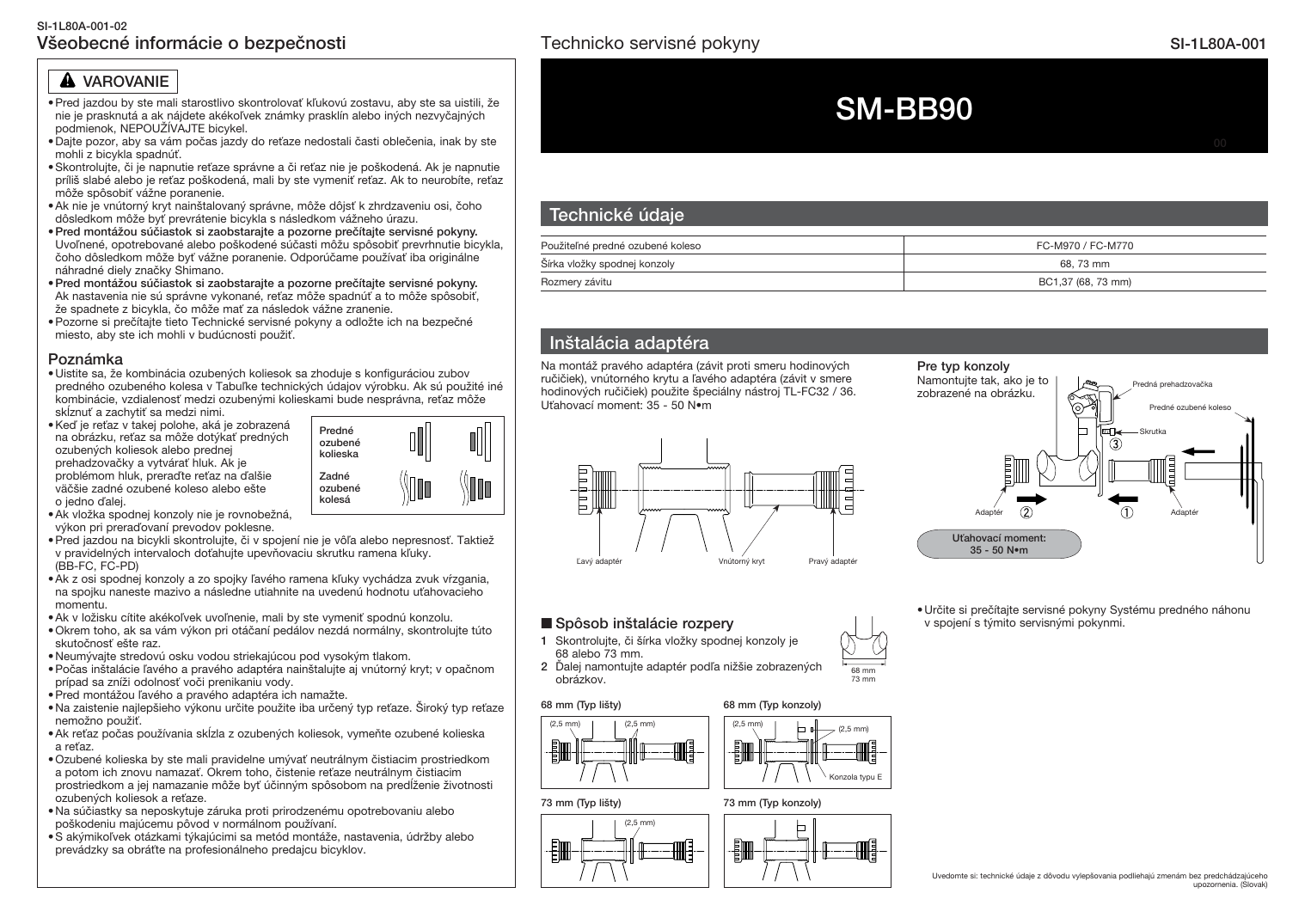Shimano SM-BB90 User manual | Manualzz
