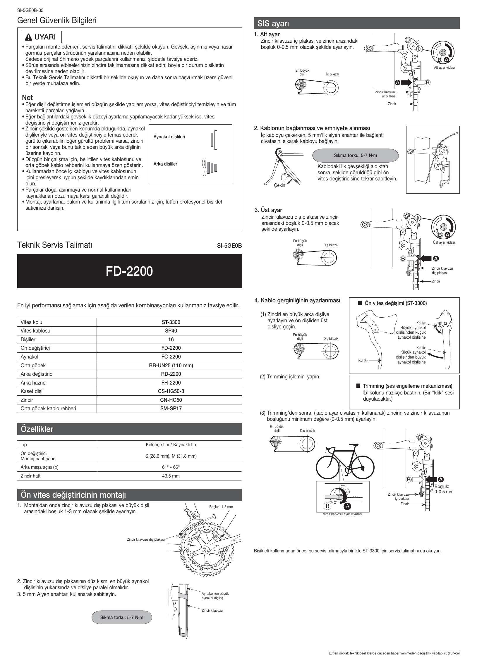 Shimano FD-2200 User manual | Manualzz