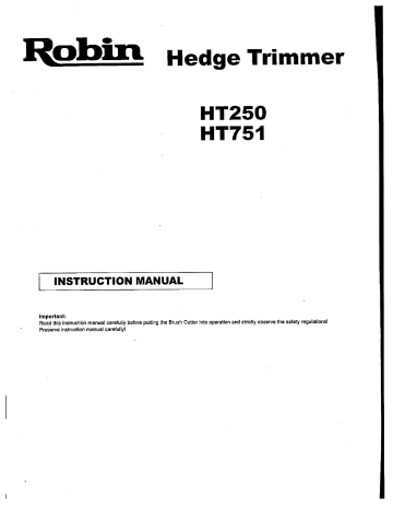 Robin HT250 Owner's manual | Manualzz