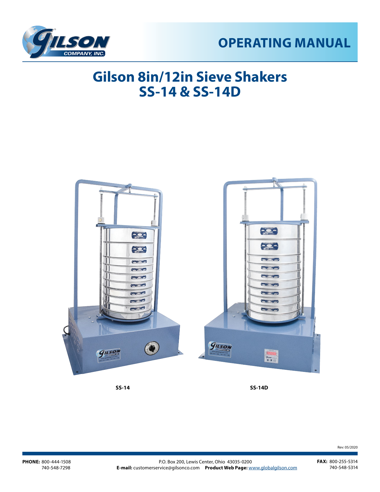 Gilson 8in / 12in Sieve Shaker Manual | Manualzz