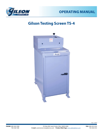 Gilson Silent Testing Screen Manual | Manualzz