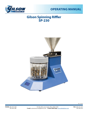 Gilson Spinning Riffler Manual | Manualzz