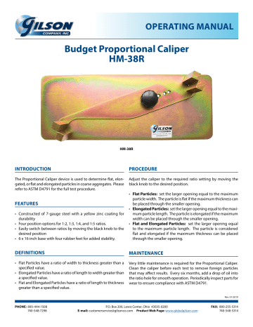 Gilson Budget Proportional Caliper Manual | Manualzz