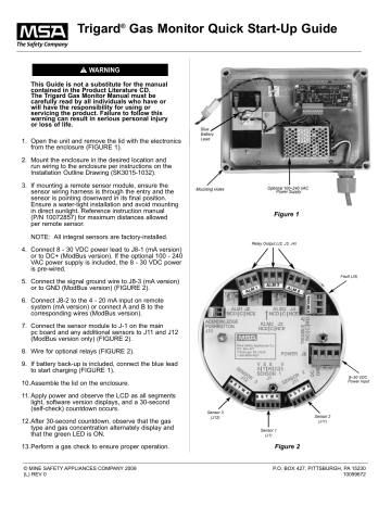 MSA TRIGARD® Gas Monitoring System Start-up Guide | Manualzz