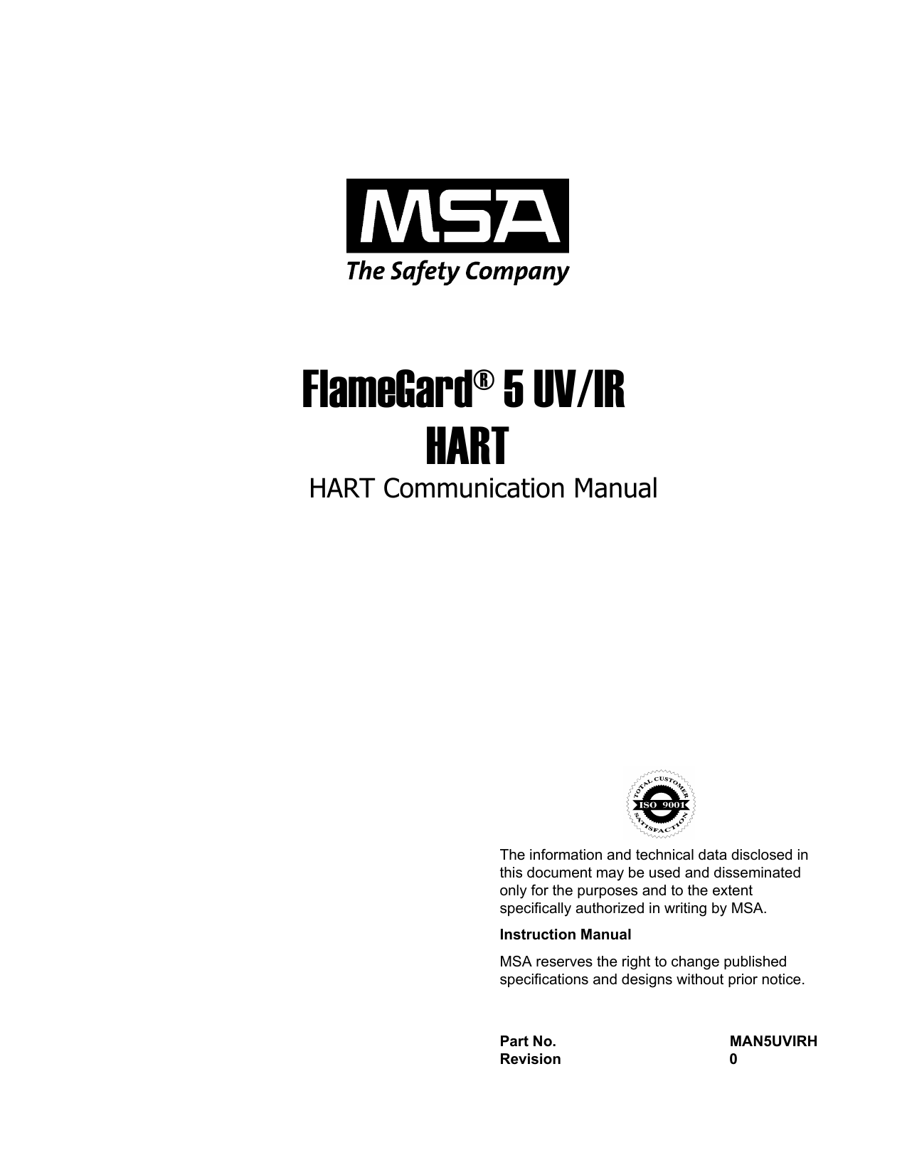 MSA FlameGard® 5 UV/IR Flame Detector Owner's Manual | Manualzz