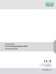 MSA G1 G1 SCBA - Operating manual, User guide, Instructions