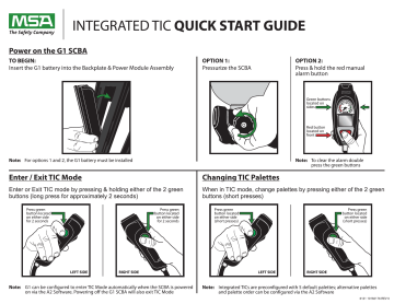 MSA G1 G1 SCBA Integrated TIC Quick Start Guide | Manualzz