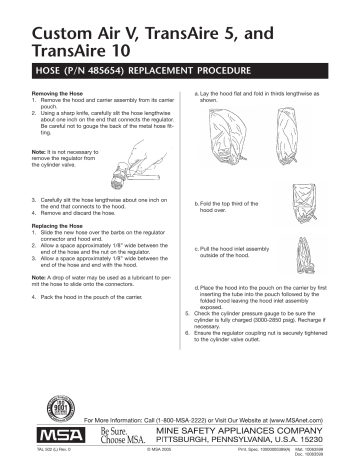TransAire 5 and 10 Escape Respirator Owner's Manual | Manualzz