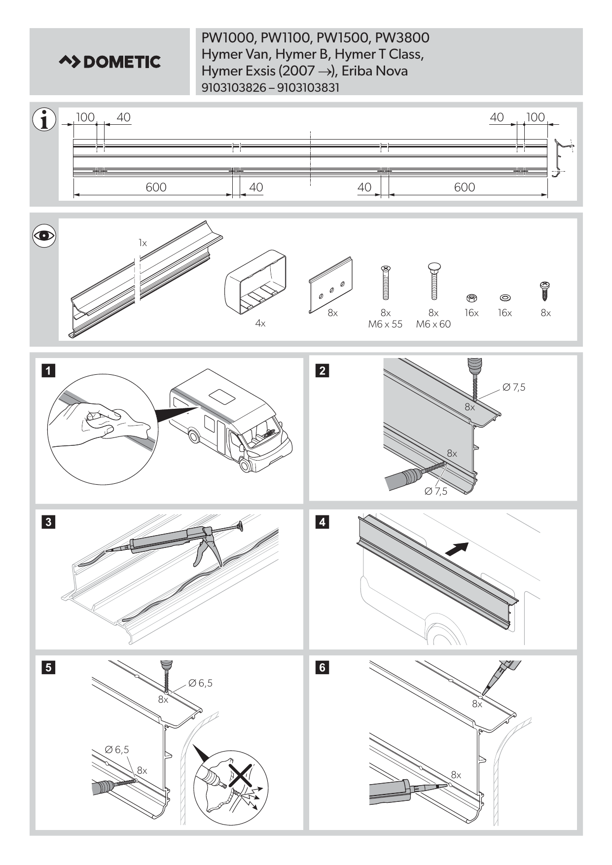 Dometic PW1100, PW1500, PW3800 Adapter Fleurette, 58% OFF