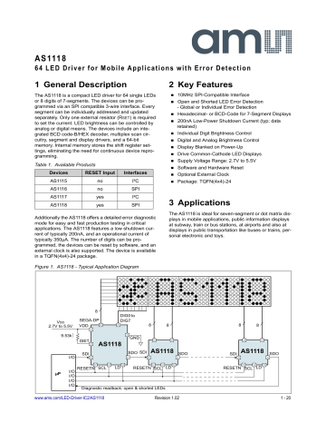 AMS AS1118 Datasheet | Manualzz
