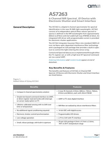 AMS AS7263 Light Sensor Datasheet | Manualzz