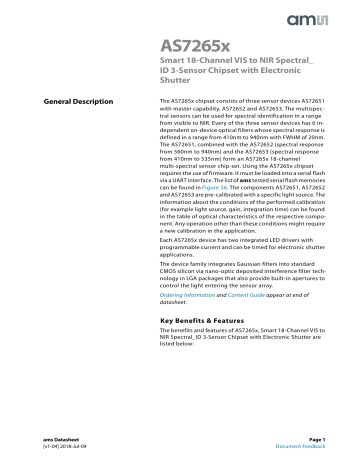 AMS AS7265x Light Sensor Datasheet | Manualzz