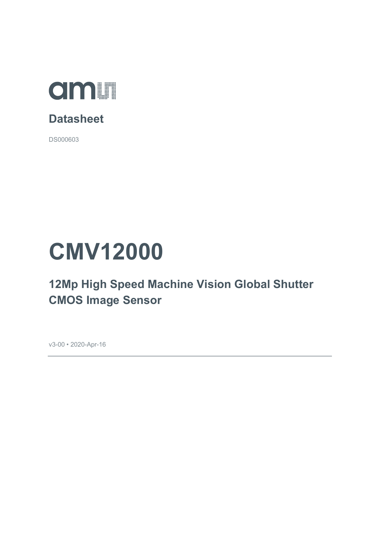 AMS CMV12000 CMOS Imaging Sensor Datasheet | Manualzz