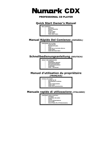 Numark CDX-1, CDX El manual del propietario | Manualzz
