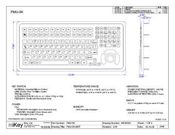 iKey PMU-5K-FSR Panel Mount Keyboard Technical Drawing | Manualzz